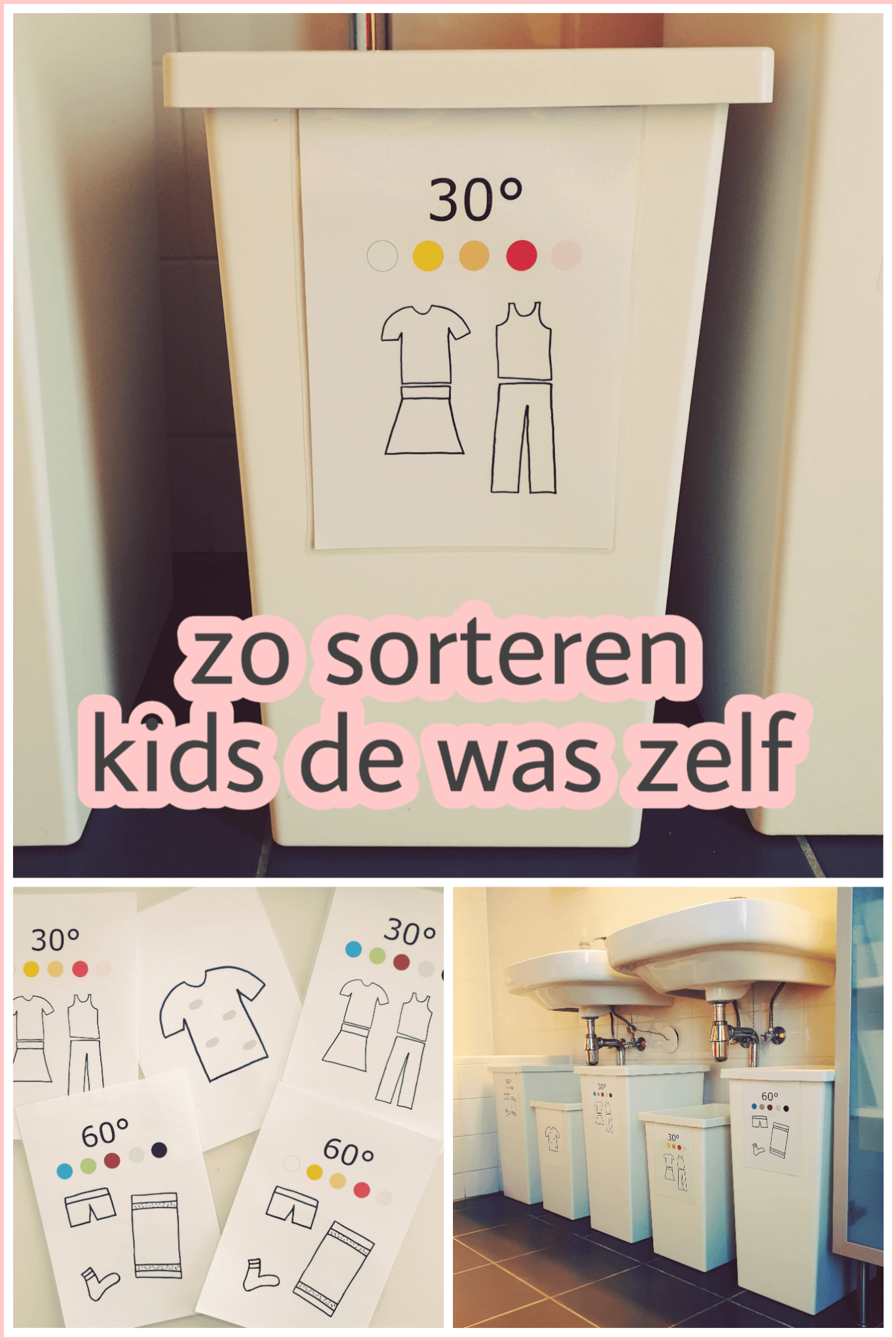 Organizing met kinderen: was sorteren in gemarkeerde wasmanden Leuk met ...
