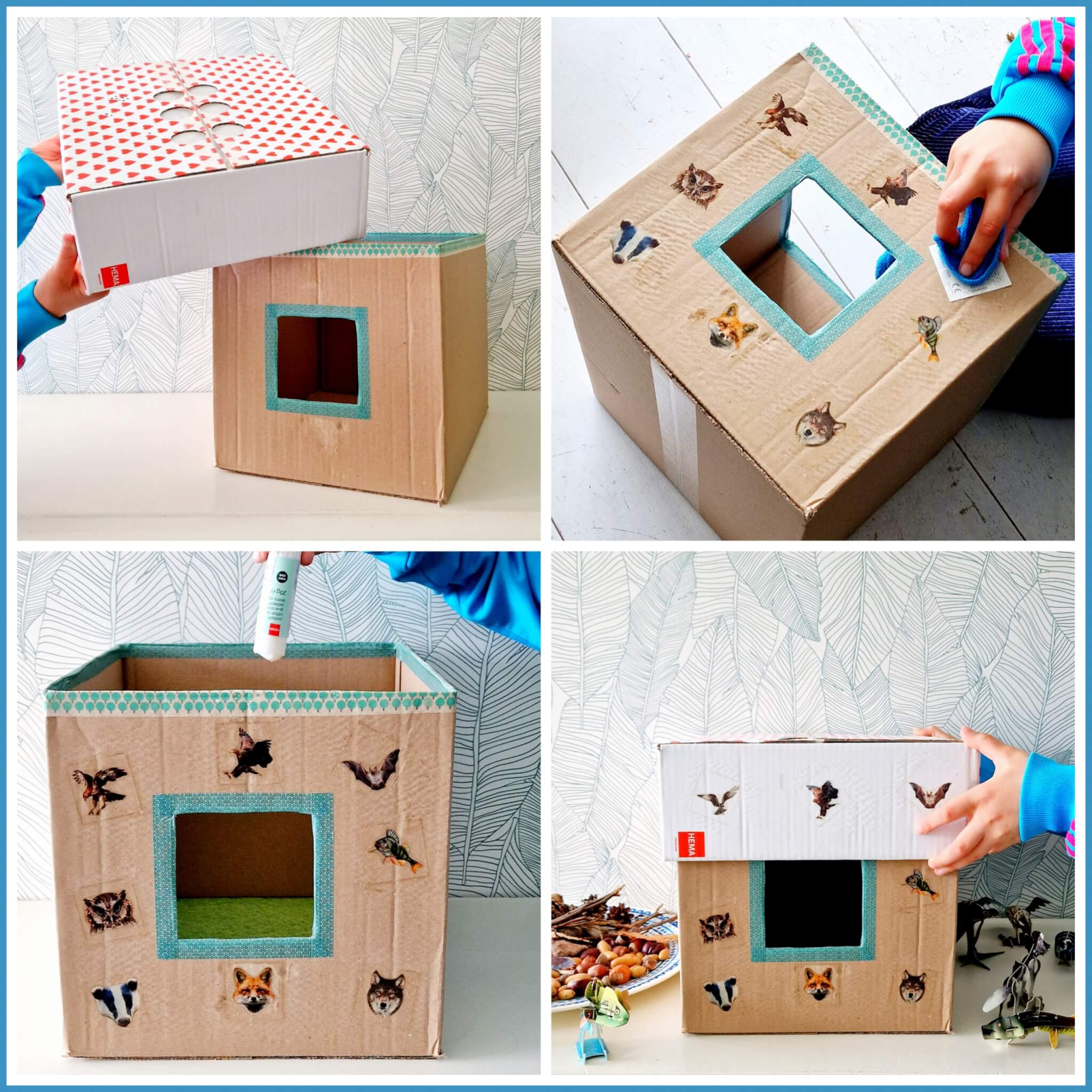 HEMA roofdieren spaaractie: kijkdoos knutselen en stopmotion film Leuk ...